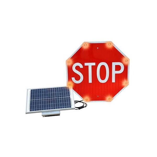 Solar Powered Flashing Stop Sign 30W Flash Alert Solar 30 Solar Powered Flashing Stop Sign 30W Flash Alert Solar 30