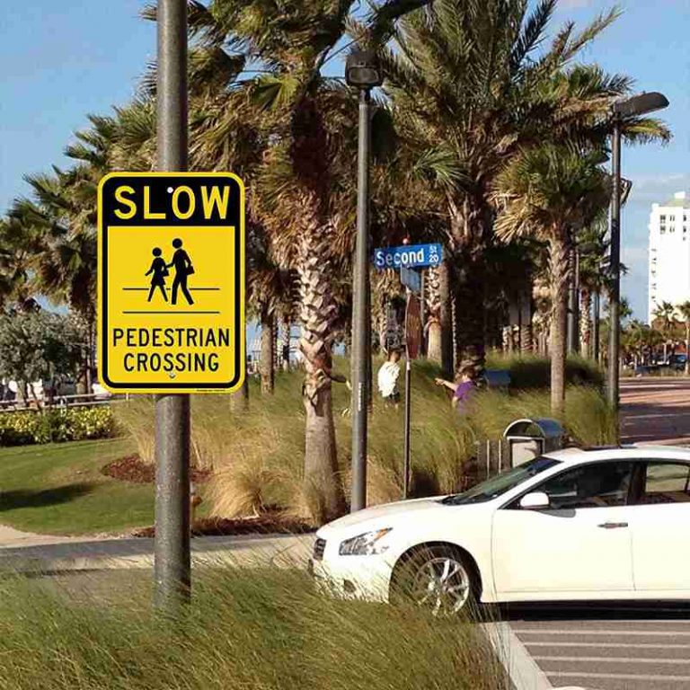 Flashing LED Slow Pedestrian Crossing Sign - BBIER®