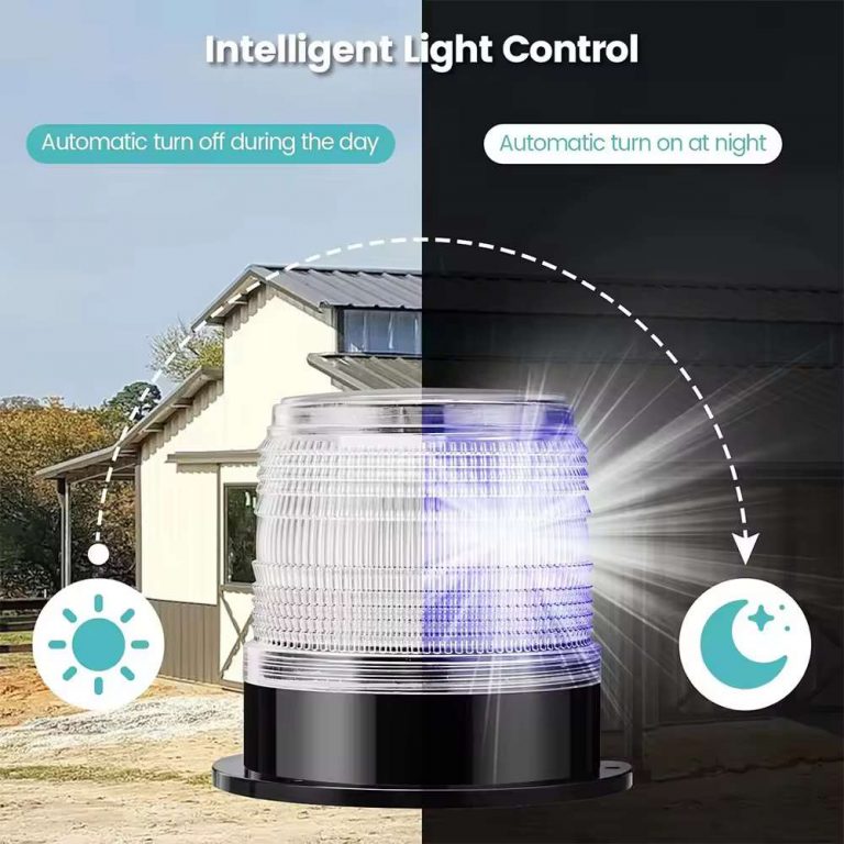 Blue Flashing Solar LED Warning Light 4V 18W High Intensity Prismatic ...