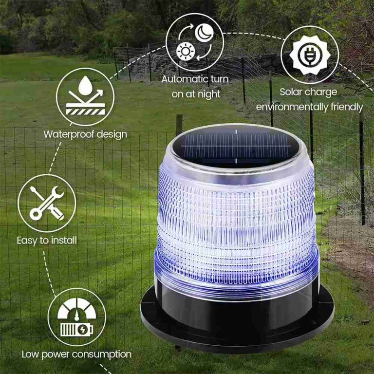 Blue Flashing Solar LED Warning Light 4V 18W High Intensity Prismatic ...